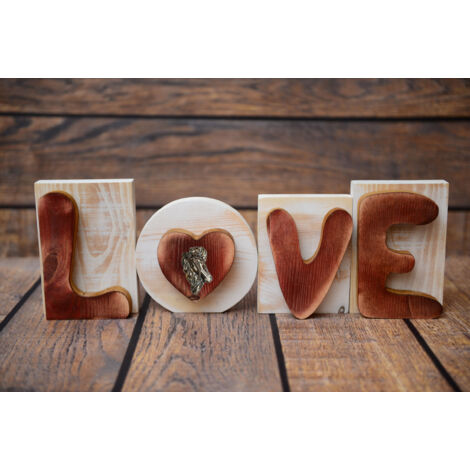 Caballo frisón - letrero LOVE de madera, decoración de interiores con ...