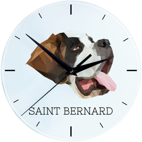 San Bernardo, perro santo Bernarda - reloj de pared geométrico con foto ...