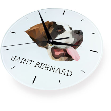 San Bernardo, perro santo Bernarda - reloj de pared geométrico con foto ...