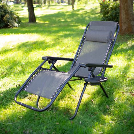 Sillón de playa plegable GARDEN CHAIR ZERO GRAVITY con cojín STRONG