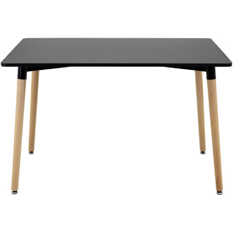 Mesa rectangular negra moderna para salón, comedor, cocina