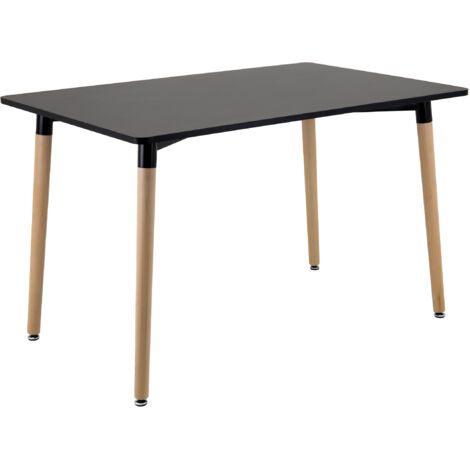 Mesa rectangular negra moderna para salón, comedor, cocina