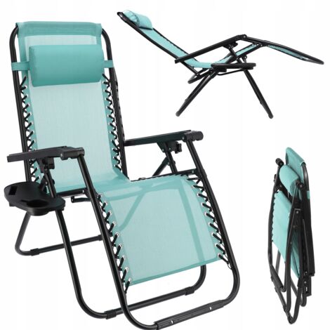 Sillón de playa plegable GARDEN CHAIR ZERO GRAVITY con cojín STRONG