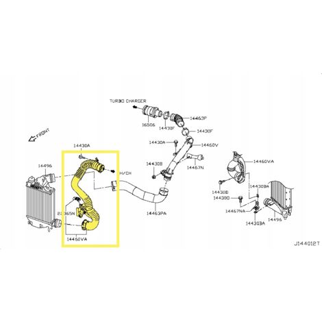 MANGUERA DE TURBINA INTERCOOLER NISSAN QASHQAI X-TRAIL 1.6 dCi 144604BE1B