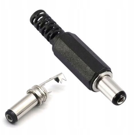Conector DC hembra de 5,5/2,1 mm soldado al cable
