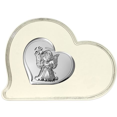 Imagen de un ángel de la guarda, plateada, moderna, encima de la cama ...