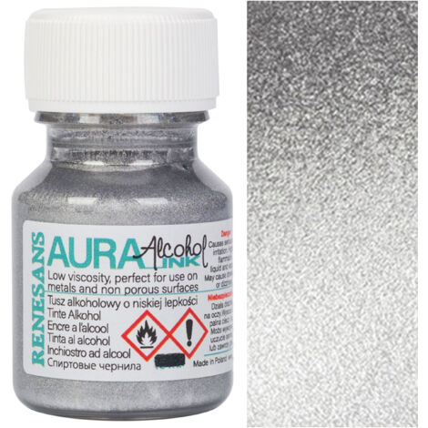 AURA INK Tinta de alcohol Renaissance para vidrio, metal, cerámica 30ml 181 PLATA