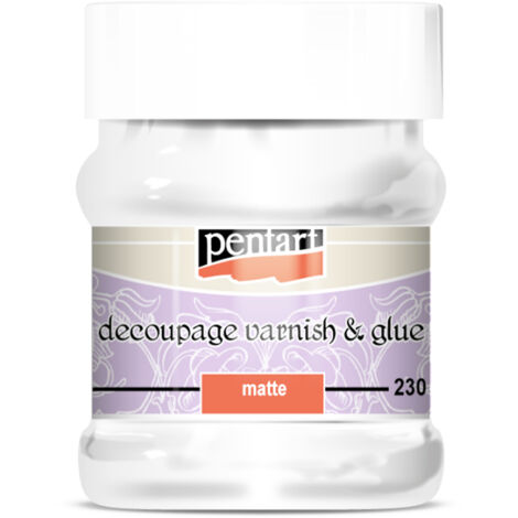 Pegamento al agua con barniz 2 en 1 decoupage barniz MATE Pentart servilletas 230ml