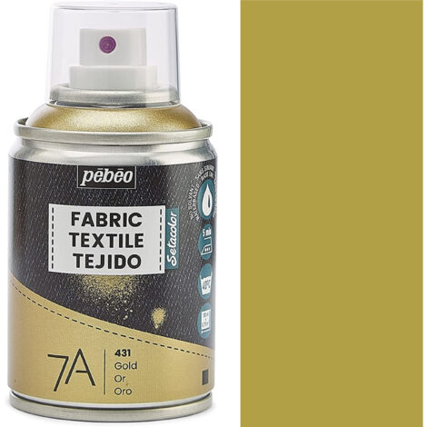 Pintura textil metalizada SPRAY Pebeo 7A ORO 100ml para textiles 431