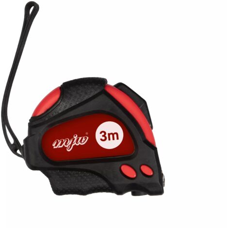 MJW Cinta métrica enrollable 3 m × 16 mm, punta magnética MJW