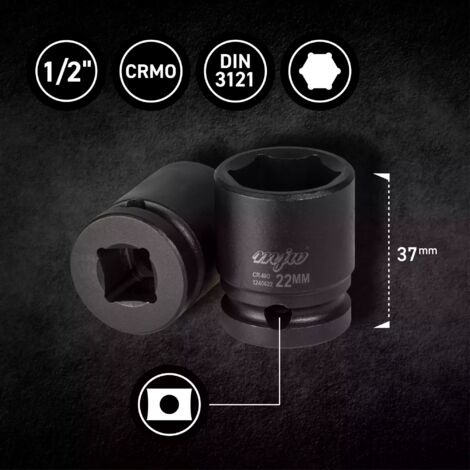 MJW Vaso de impacto 1/2"" 6 caras 17 mm