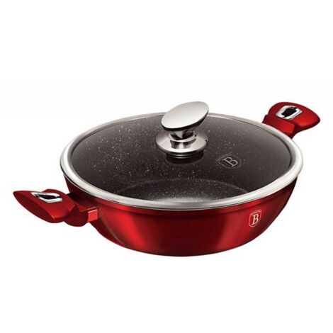 Maceta de granito Berlinger Haus, 28 cm, línea roja metalizada, BH-1263