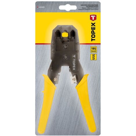 Topex - Herramienta para crimpar terminales RJ45 y RJ11, crimpadora de ...