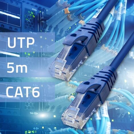 Cable de conexión UTP Qoltec CAT6 2 x RJ-45 5 m Alta velocidad Dorado