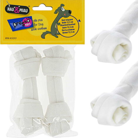 Hueso anudado natural, manjar, masticable para perro, Woof & Meow, 12,5 ...