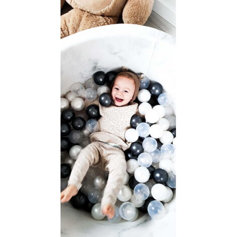 Piscina seca 90x40 mármol con bolas 300 uds: rosa claro perla, blanco ...