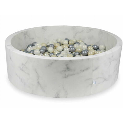 Piscina seca 130x40 mármol con 700 bolas: oro claro, plata, opalescente