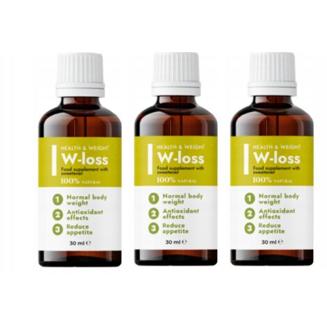 3x W-Loss - Gotas naturales para bajar de peso rápidamente 30 ml