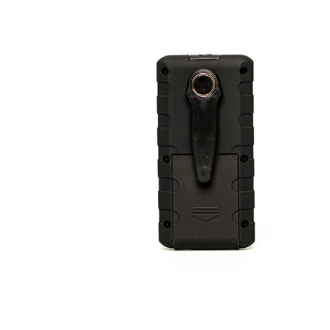 Linterna LED con clip, plana, negra