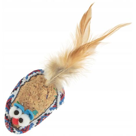 Juguete para gato de corcho ÉTNICO CON PLUMAS para un auténtico cazador ...