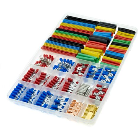 Juego de conectores aislados y tubos termorretráctiles 350 uds.