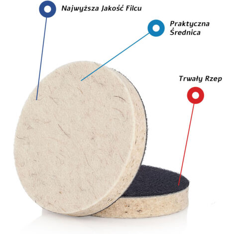 Rueda de pulido de fieltro natural con velcro para lámparas de 75 mm de ...