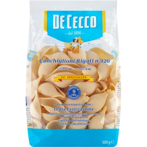 Pasta de conchas grandes De Cecco - Perfecta para rellenar y hornear, 500 g