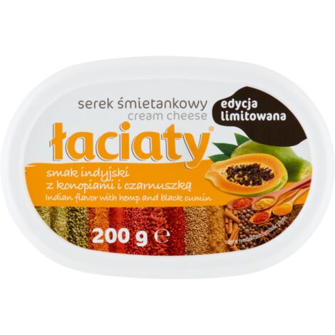 Queso crema indio Łaciaty - Cáñamo y semillas negras 200 g
