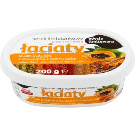 Queso crema indio Łaciaty - Cáñamo y semillas negras 200 g