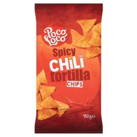 POCO LOCO Tortilla Chips Chilli - nachos picantes 450g