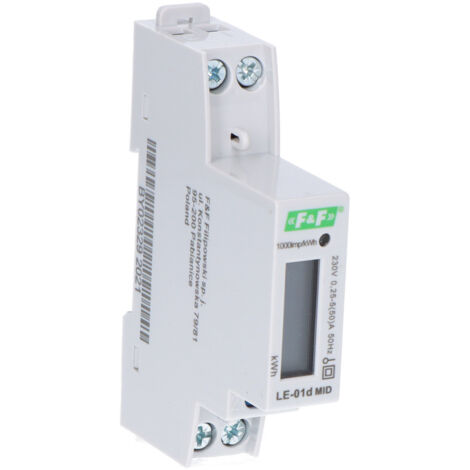 Contador de electricidad LE-01d - monofásico, pantalla LCD, clase 1, 5(45)A