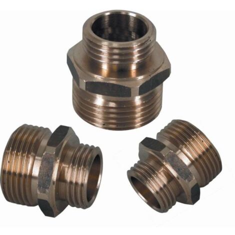 Niple reductor 3/4x1/2"" Onnline rosca exterior x rosca exterior latón
