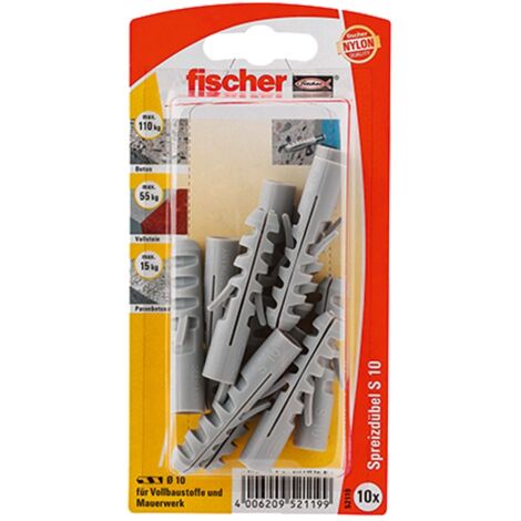 Fischer 10x Dübel S 10 - 52119