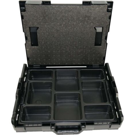 BS Systems L-Boxx 102 noir avec insert pour petites pièces 8 compartiments
