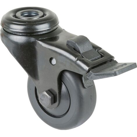 Roulette pivotante avec frein D.50mm Trgf.50kg avec frein