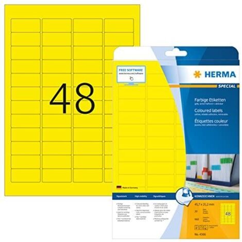 HERMA Etikett Special 4366 45,7x21,2mm gelb 960 St./Pack.