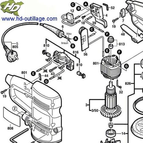 Roulement a billes rigide pour ponceuse excentrique GEX34-150 et autres ...