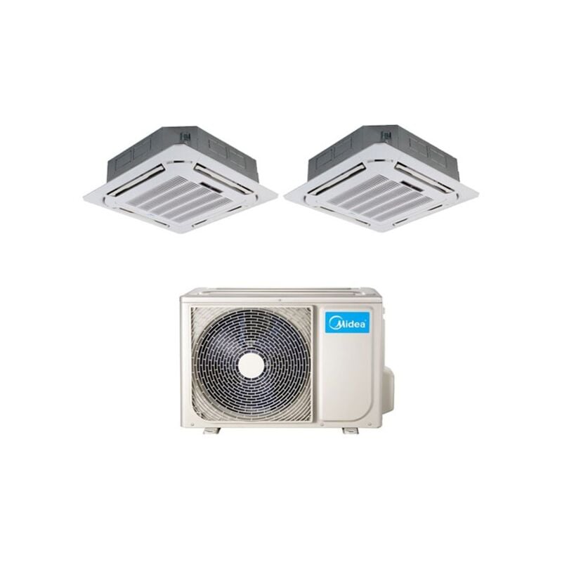 midea 4-way cassette dual split air conditioner r-32 9000+9000 with m20 ...