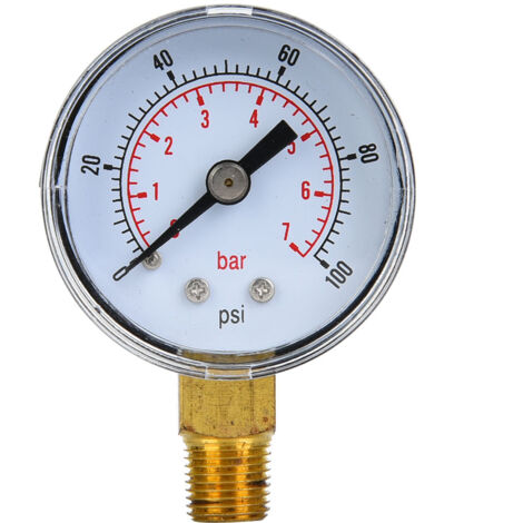 TONYSA Manómetro mecánico de baja presión, conexión inferior BSPT de 1/8 de pulgada para aire ...