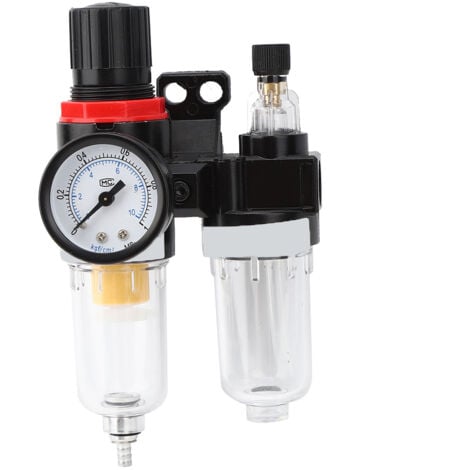 TONYSA Filtro de aire comprimido de 1/4" Regulador de presión Trampa de humedad Lubricador de ...