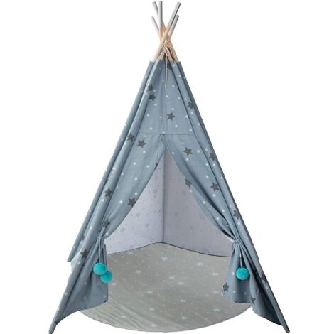 Silver Tipi mit ihrem grauen Teppich Atmosphera Für Kinder