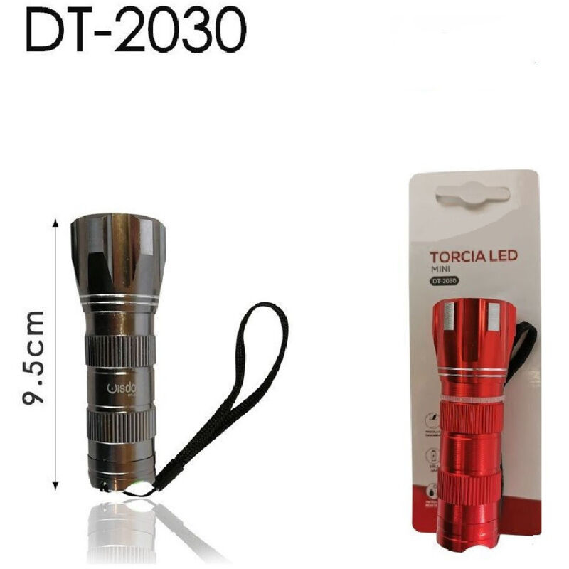 Wisdom - Mini Torcia Led Elettrica Luce Tascabile Portatile 9.5 Cm Con ...