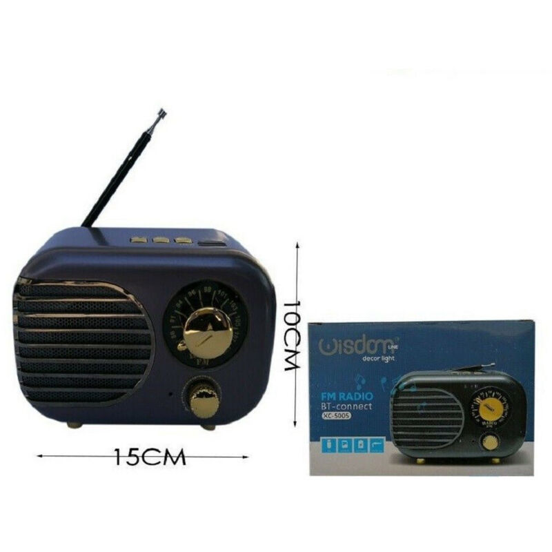 Wisdom - Radio Fm Portatile Con Antenna Speaker Bluetooth Microsd Usb ...