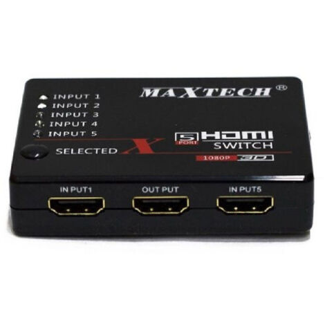 MaxTech - Switch Hdmi 3d 1.3 5 Ingressi 1080p Con Telecomando Per Tv ...