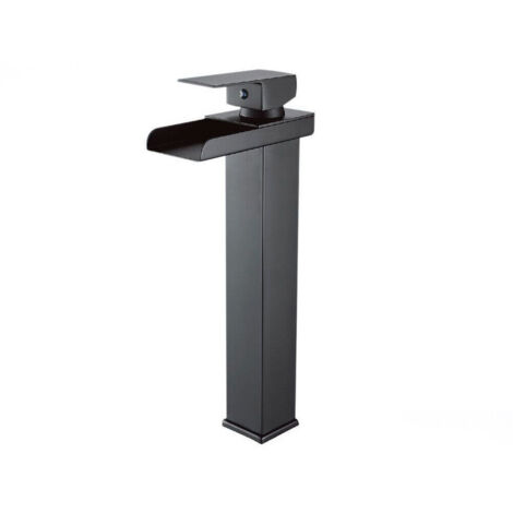 Cleafe - Miscelatore A Cascata Nero Lavabo Bagno Rubinetto A Canna Alta ...