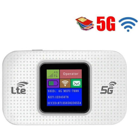 TrAdE Shop Traesio - Modem Wifi Portatile 4g / 5g Router Mobile 150 Mbps Hotspot Con Display Led
