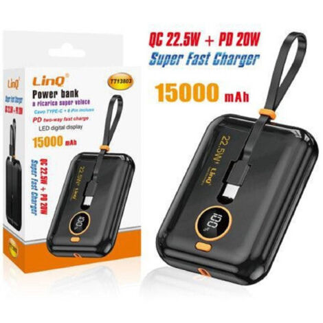 Linq - Powerbank Ricarica Super Veloce 15000mah Qc22.5w+pd20w Display ...