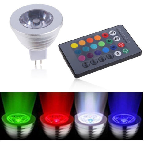TrAdE Shop Traesio - Faretto Led Luce Rgb Programmabile Multicolor E27 Gu10 E14 Mr16 Con ...
