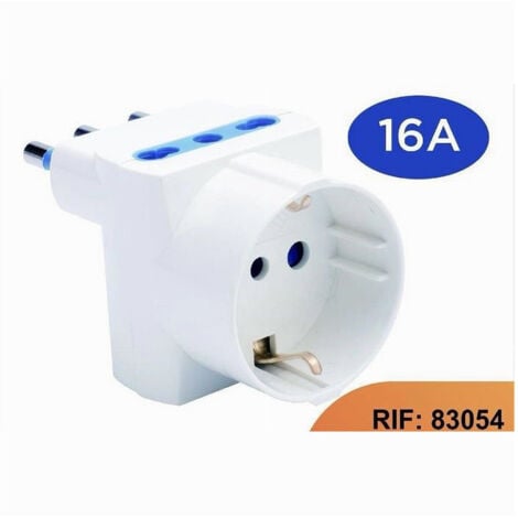 TrAdE Shop Traesio - Adattatore Spina Angolare 16a 2 Bipasso 10a/16a 1 ...
