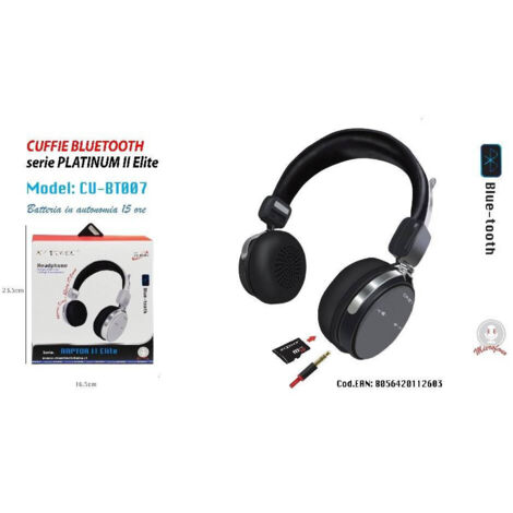 MaxTech - Cuffie Bluetooth Jack Microfono Autonomia 15 Ore Per ...